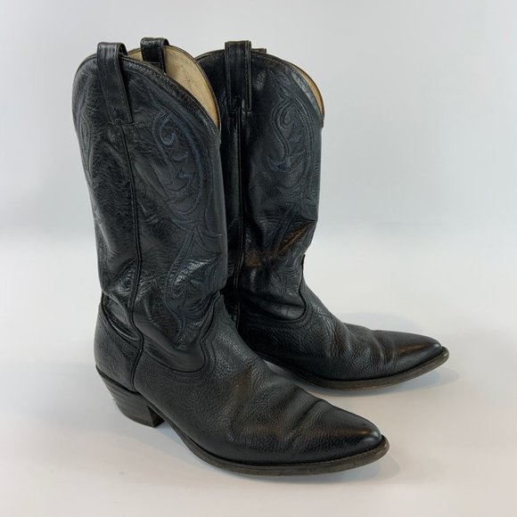 ACME | Shoes | Acme Black Leather Western Cowboy Boots | Poshmark